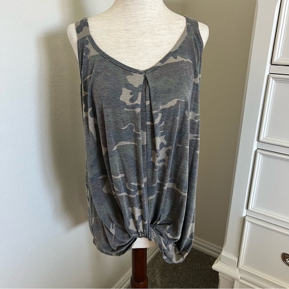 P.S. Kate | Tops | Camo Twist Hem Tank | Poshmark